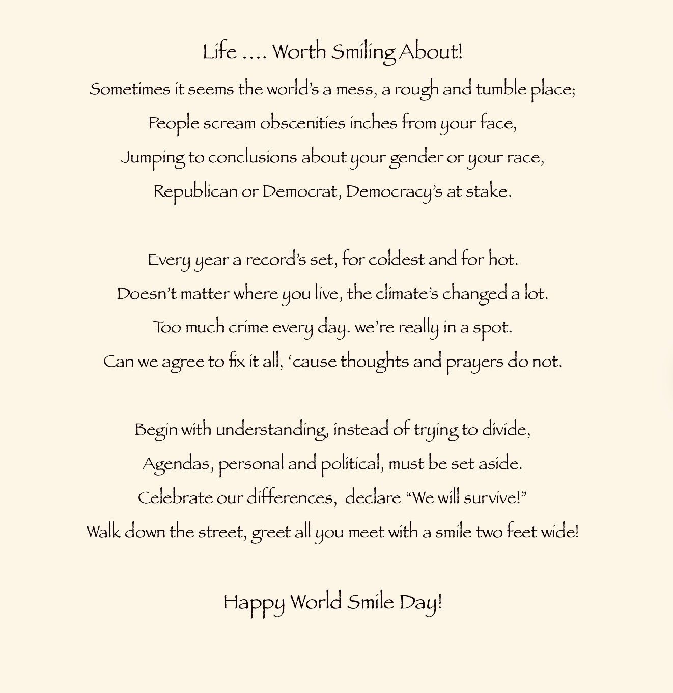 Happy World Smile Day! – a curious nature