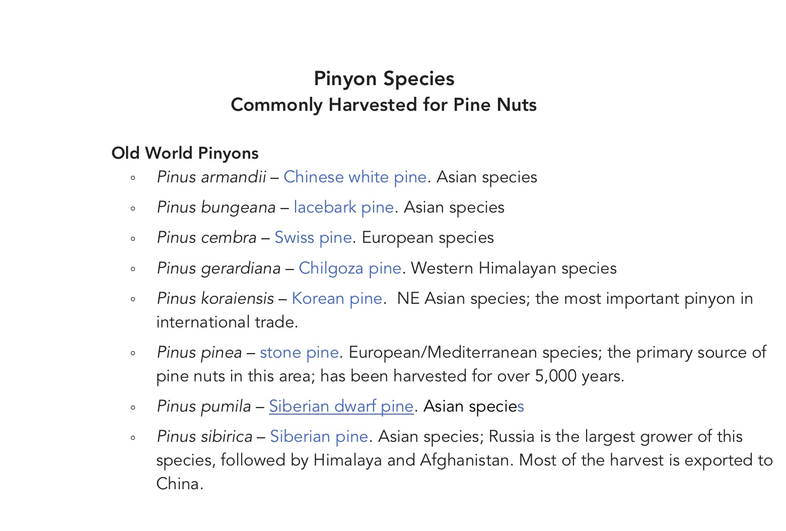 Piñon or Pinyon, Piñon Seed or Pine Nut – a curious nature