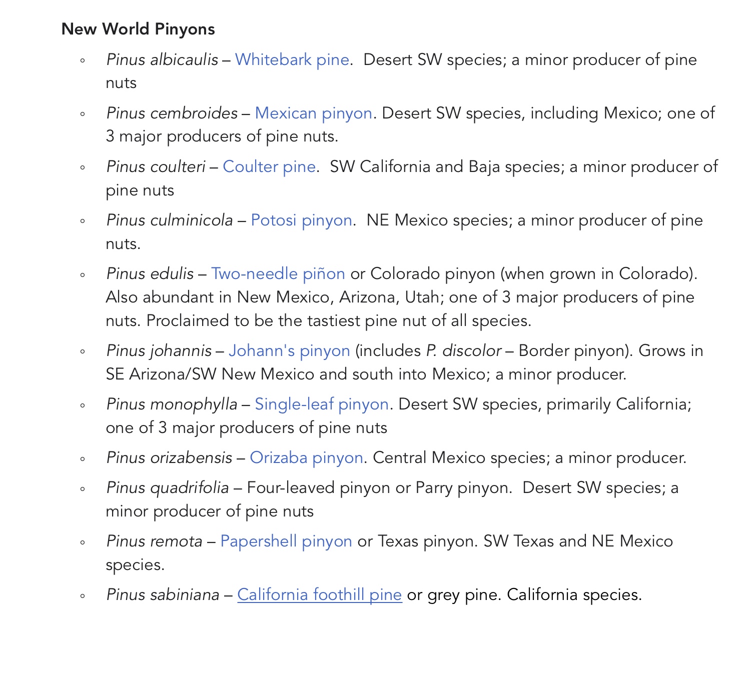 Piñon or Pinyon, Piñon Seed or Pine Nut – a curious nature