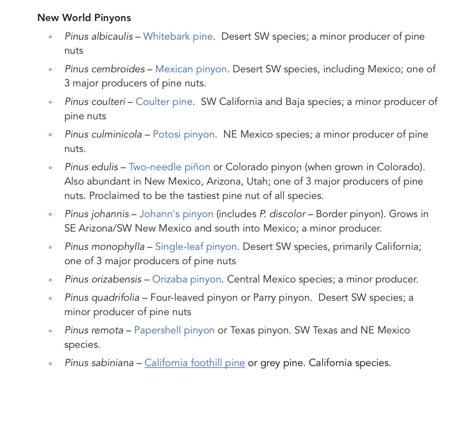 Piñon or Pinyon, Piñon Seed or Pine Nut – a curious nature